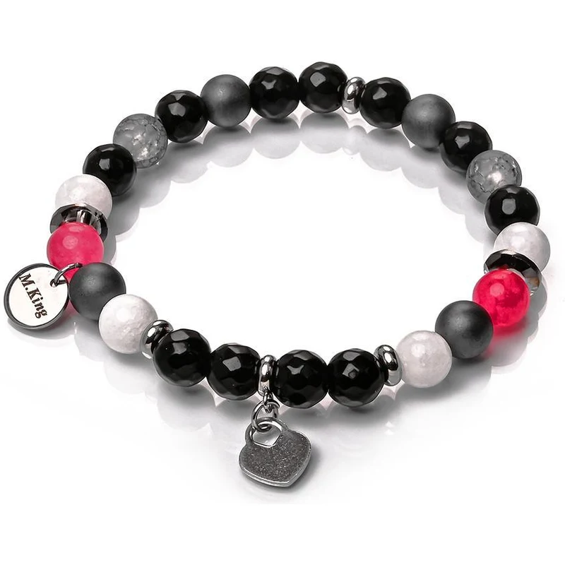 Maria King Silver Love – Ónix achát, hematit és jade ásvány karkötő ...