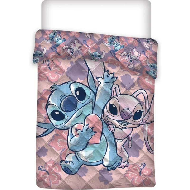 Aymax Disney Lilo és Stitch, A csillagkutya Heart steppelt ágytakaró, paplan 140x200cm - GLAMI.hu