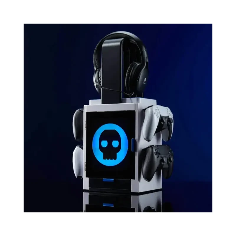 Numskull Playstation PS5 ihlette Gaming Locker - kontroller állvány LED ...
