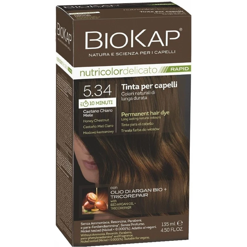 BioKap Nutricolor Delicato Rapid Permanent Hair Color 135 ml ammónia ...