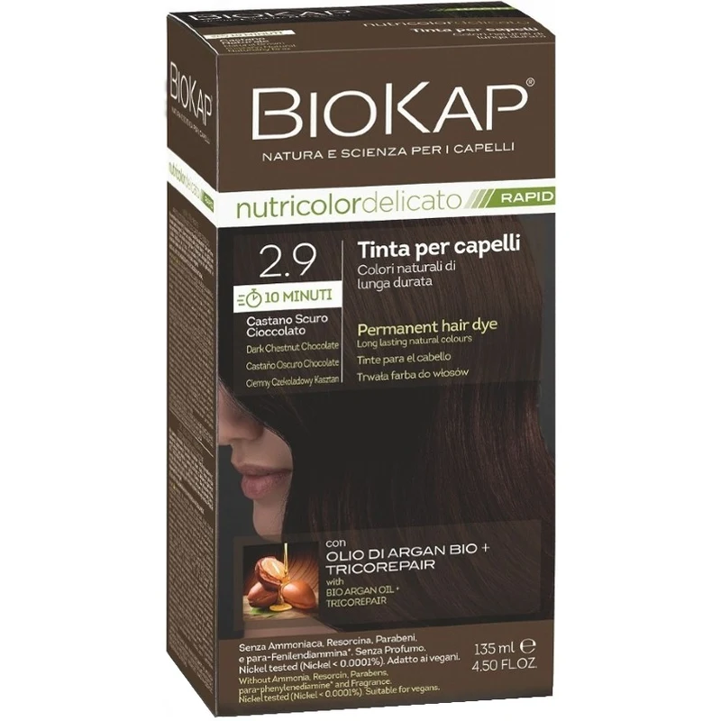 BioKap Nutricolor Delicato Rapid Permanent Hair Color 135 ml ammónia ...