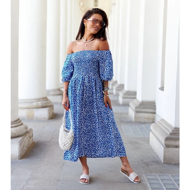 UR/CEO Blue floral midi dress Zetticci - GLAMI.hu