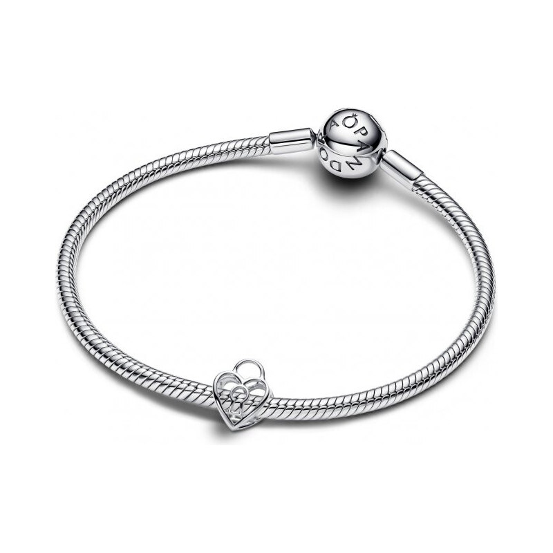Pandora - Áttört szív lakat charm - GLAMI.hu